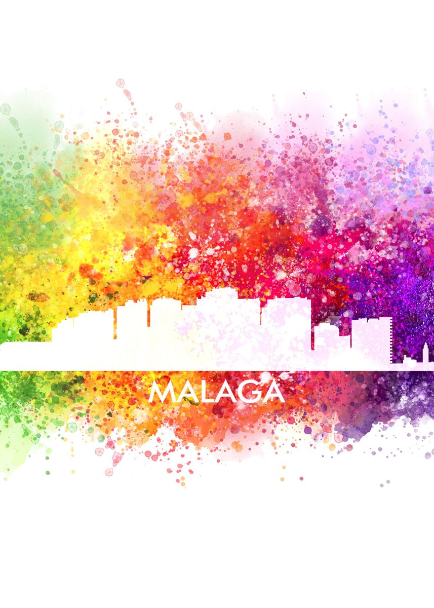 'malaga color cityscape' Poster by Project X | Displate