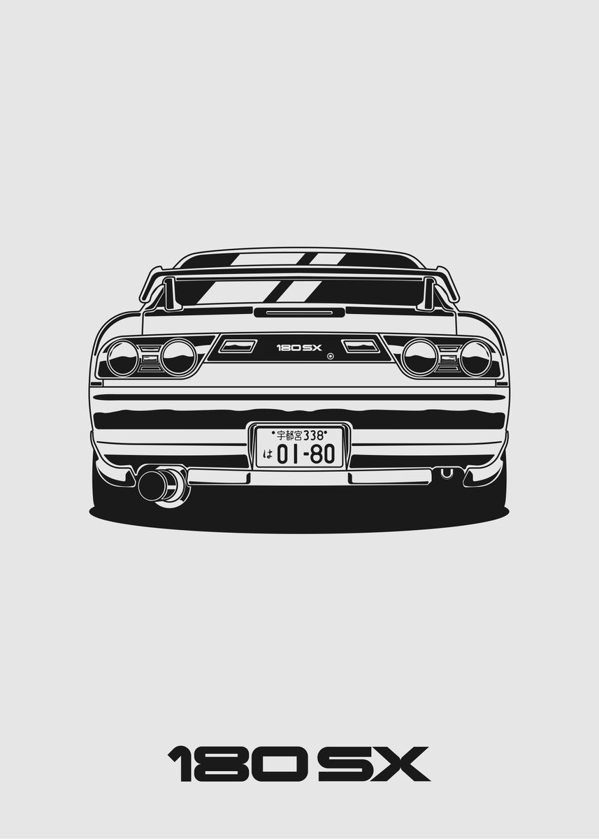 '180SX TYPE X' Poster, picture, metal print, paint by VEIN graphic ...