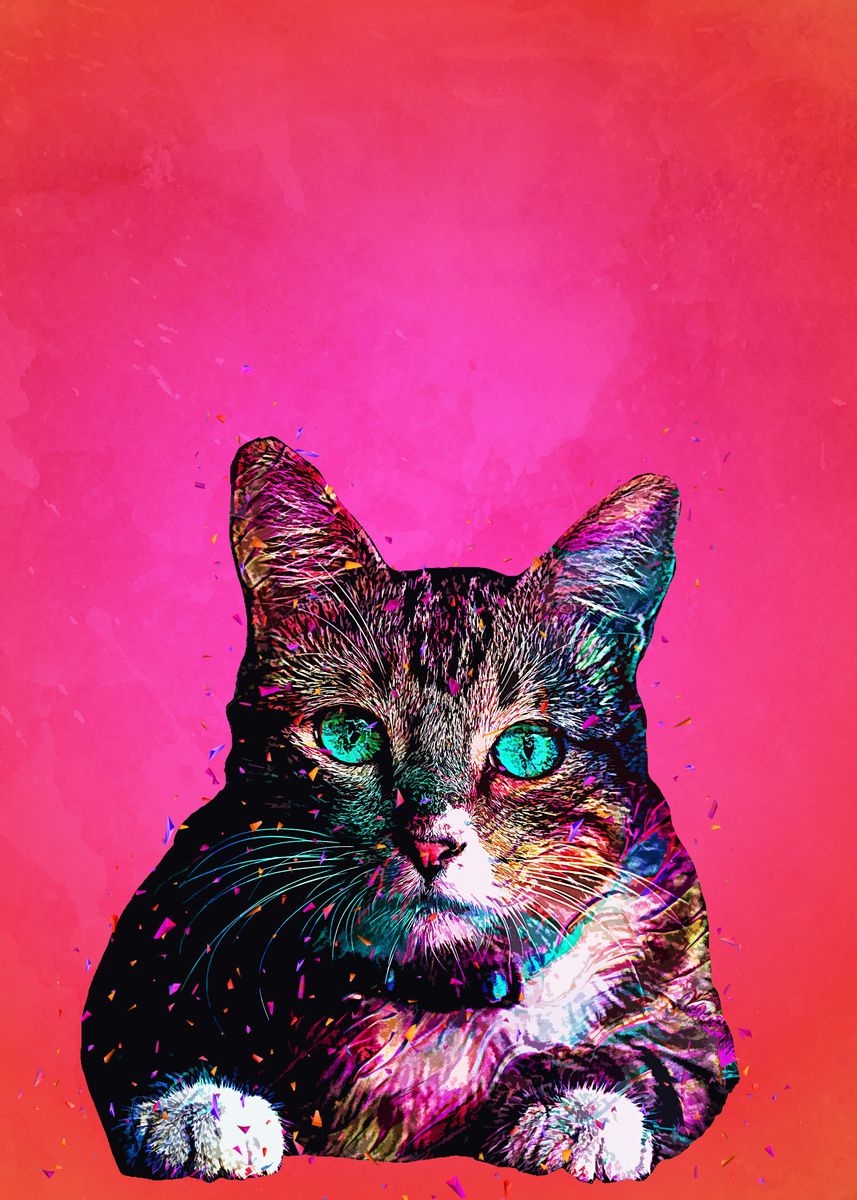 'Kitty Cat' Poster, picture, metal print, paint by Ford Nagrav | Displate