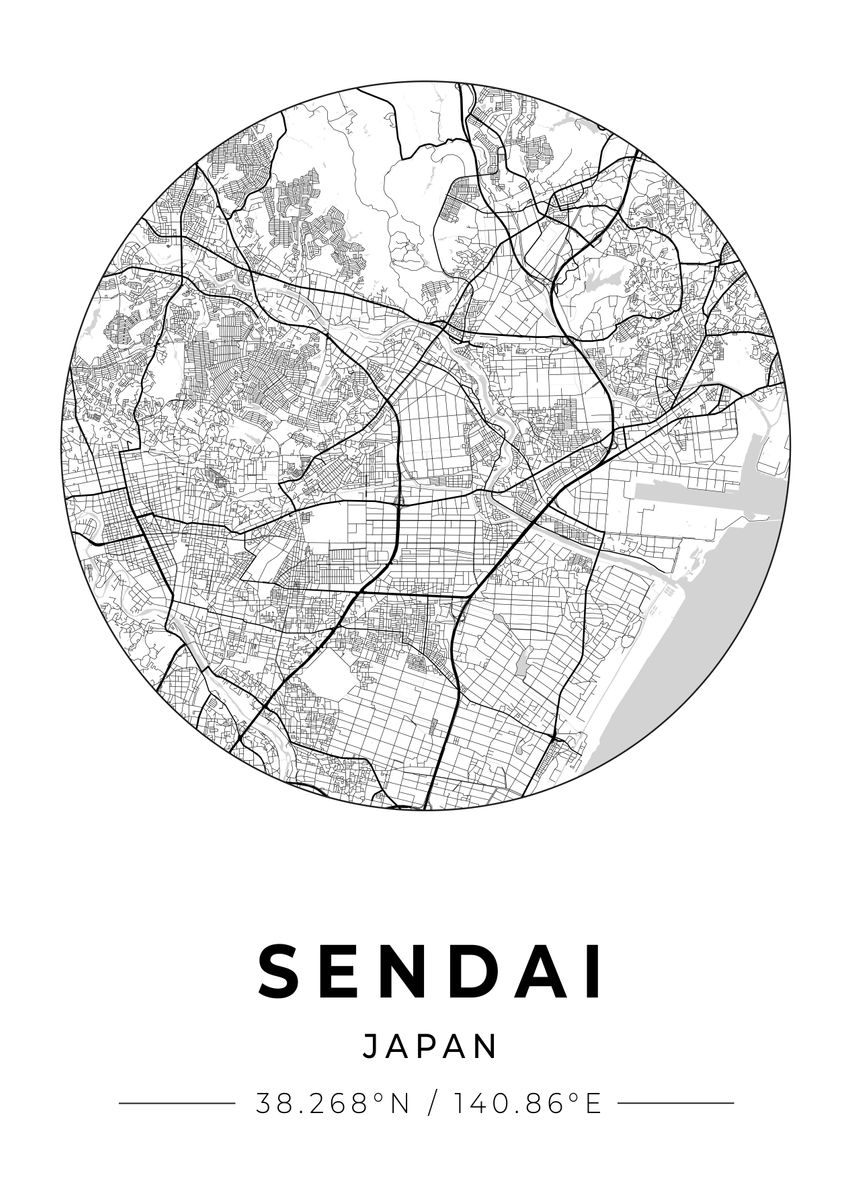 'Sendai Japan' Poster, picture, metal print, paint by Conceptual ...