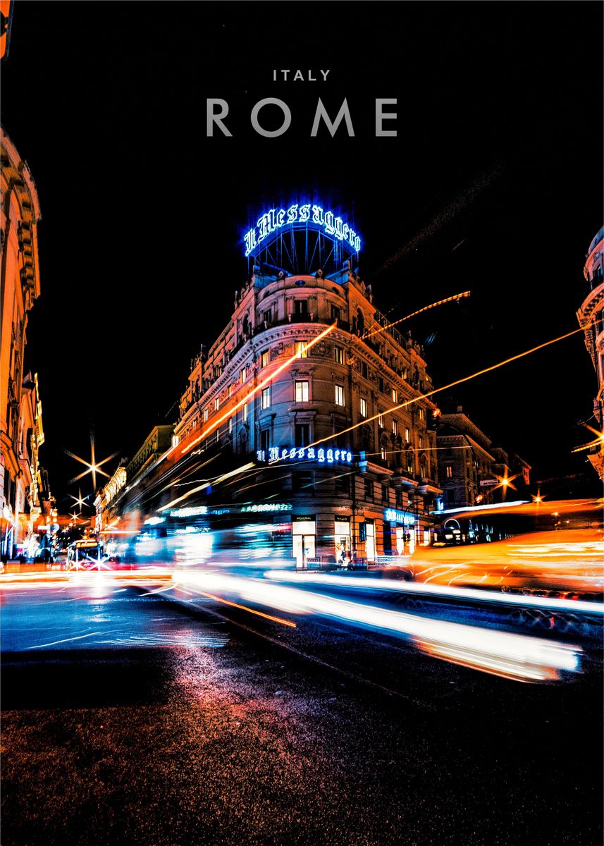 'Rome night view' Poster, picture, metal print, paint by Ez Photography ...