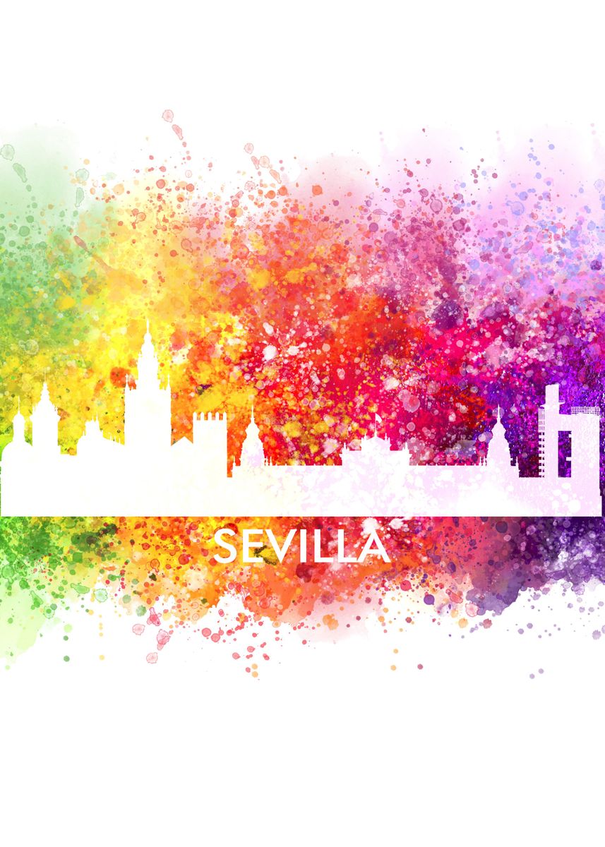'sevilla color cityscape' Poster, picture, metal print, paint by ...