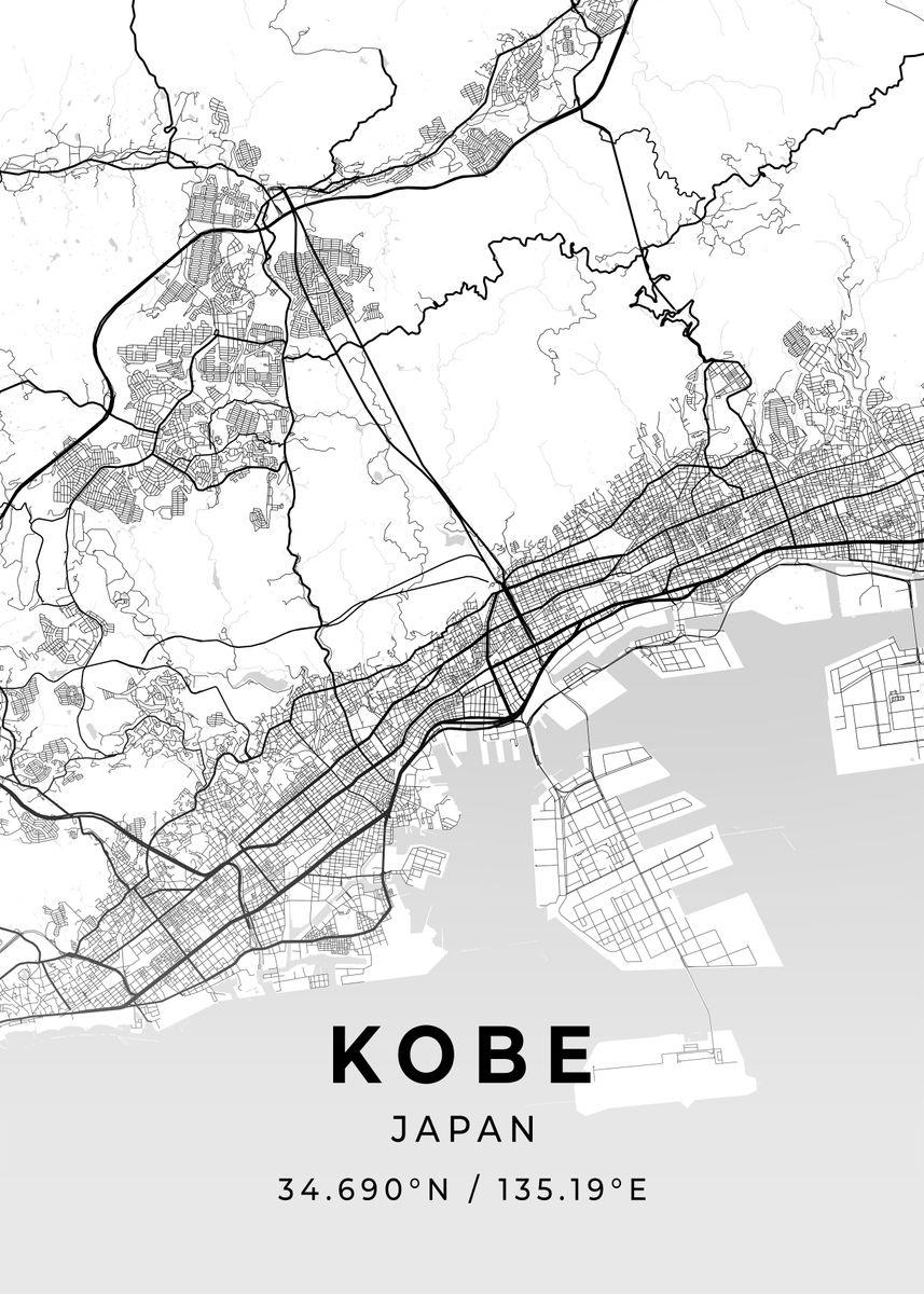 'Kobe Japan' Poster, picture, metal print, paint by Conceptual ...