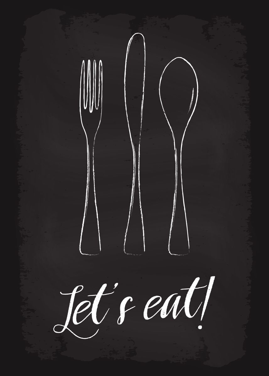 'Lets eat' Poster, picture, metal print, paint by dkDesign | Displate