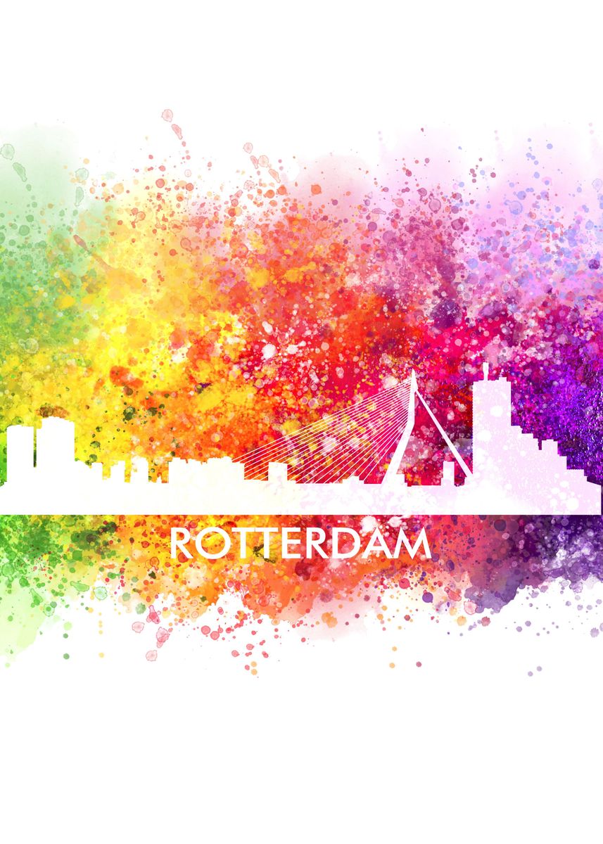 'rotterdam color cityscape' Poster, picture, metal print, paint by ...