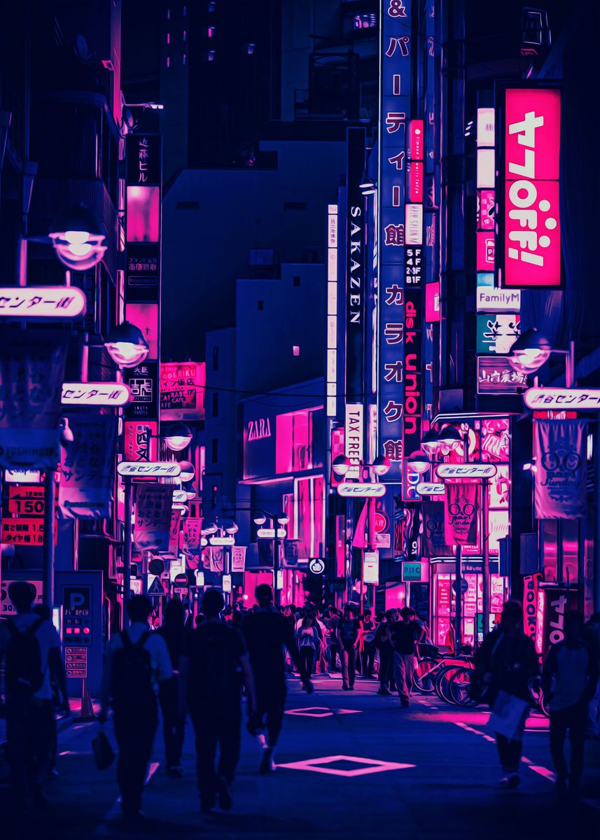 'Neon vibes IV' Poster, picture, metal print, paint by mizuyart | Displate