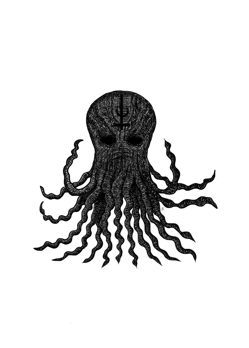 'Devil Octopus' Poster, picture, metal print, paint by Laura Lopes ...
