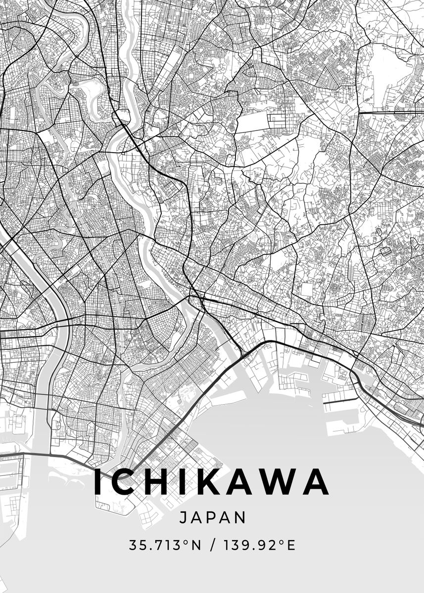 'Ichikawa Japan' Poster, picture, metal print, paint by Conceptual ...