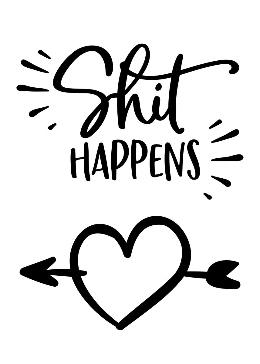 'Funny Bathroom Shit Happen' Poster, picture, metal print, paint by ...