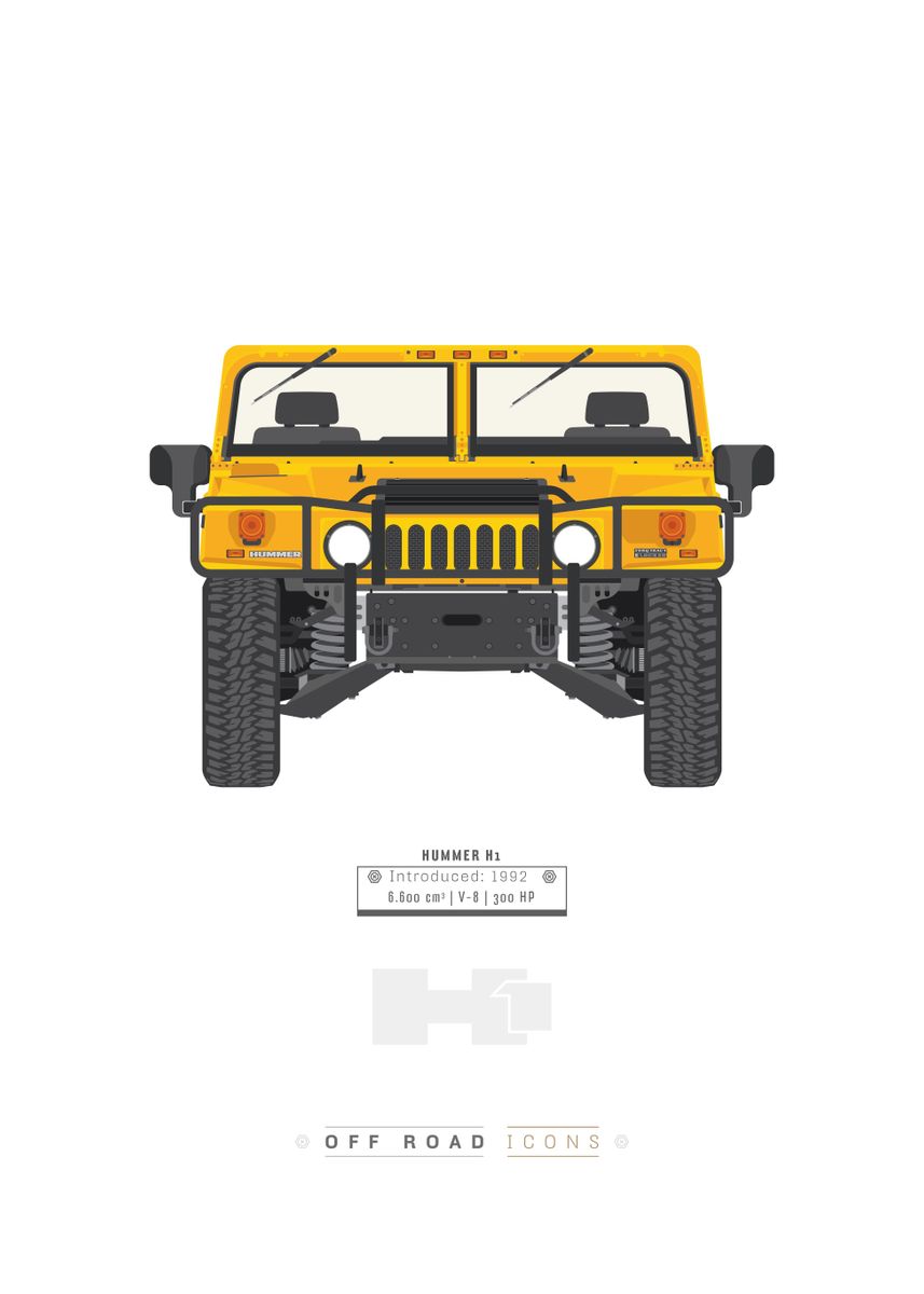 'H1 Color' Poster by Off Road Icons Design | Displate