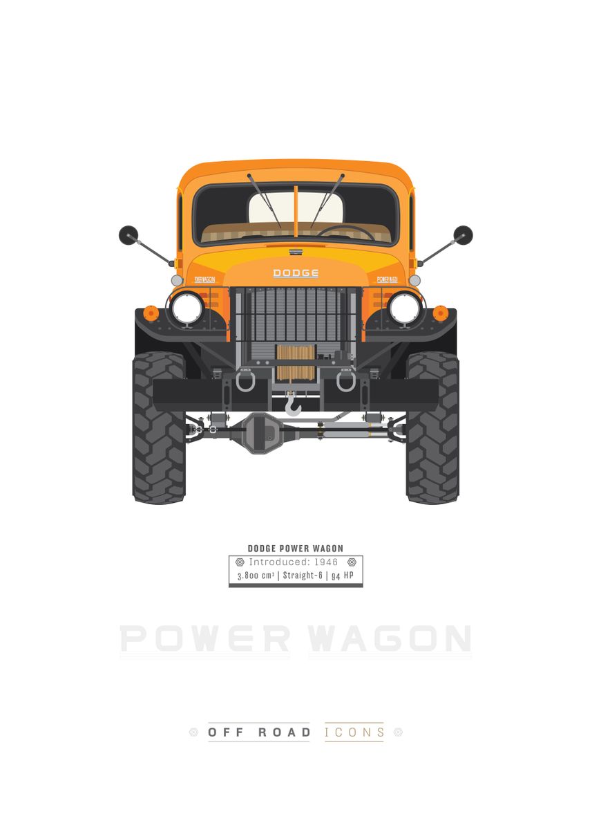 'Power Wagon Color 3' Poster, picture, metal print, paint by Off Road ...