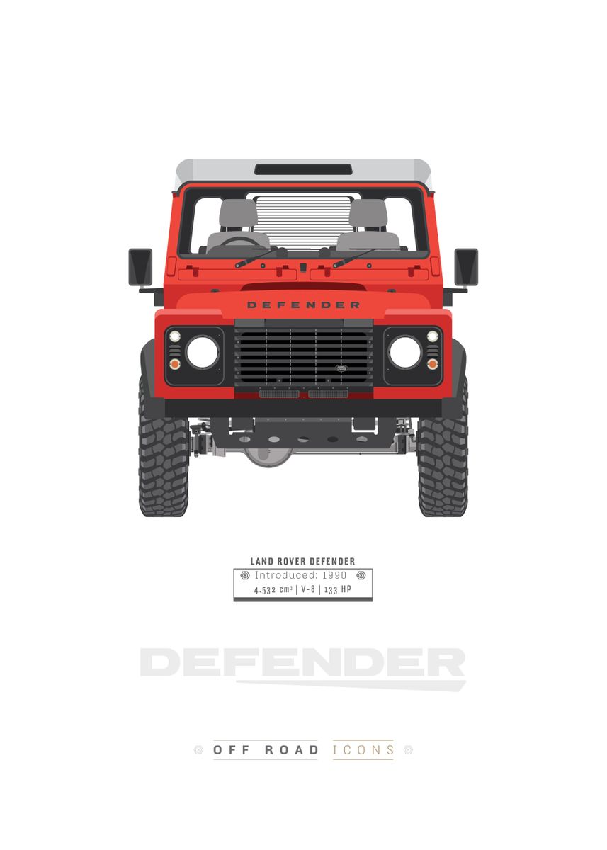 'Defender Color 4' Poster, picture, metal print, paint by Off Road ...