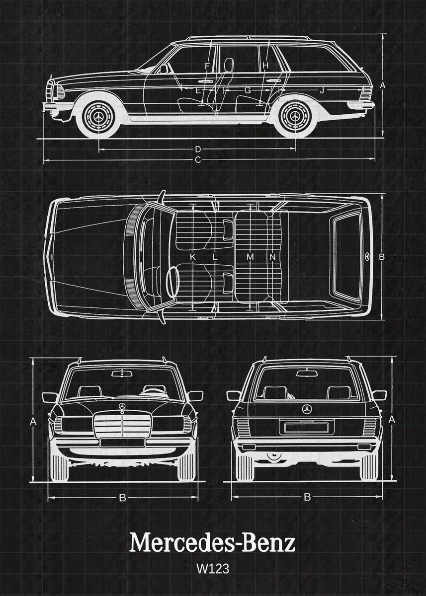 'MercedesBenz W123' Poster, picture, metal print, paint by DAVID CARL ...