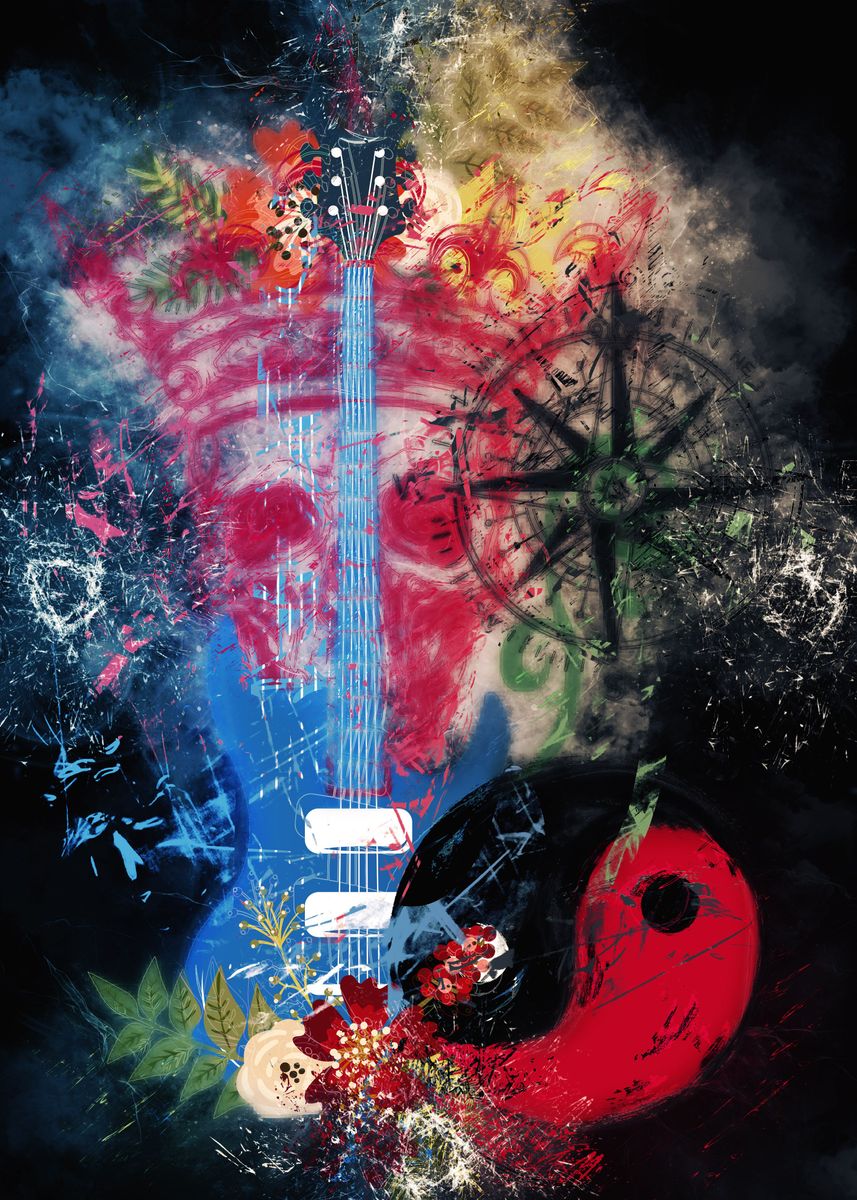 'Abstract music' Poster, picture, metal print, paint by dam art | Displate