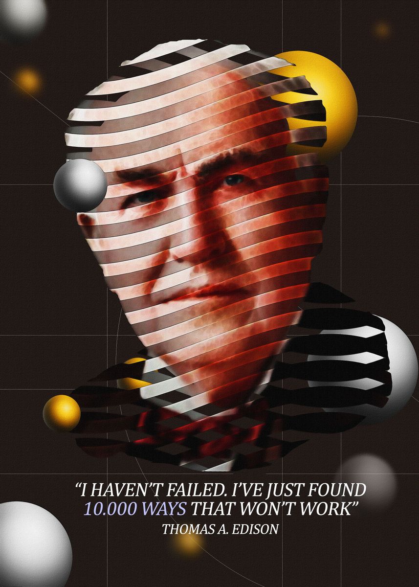 'Thomas Alva Edison ' Poster, picture, metal print, paint by The Poster ...
