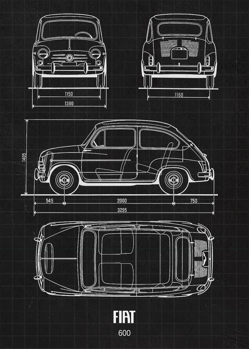 'Fiat 600' Poster, picture, metal print, paint by DAVID CARL PLATES ...