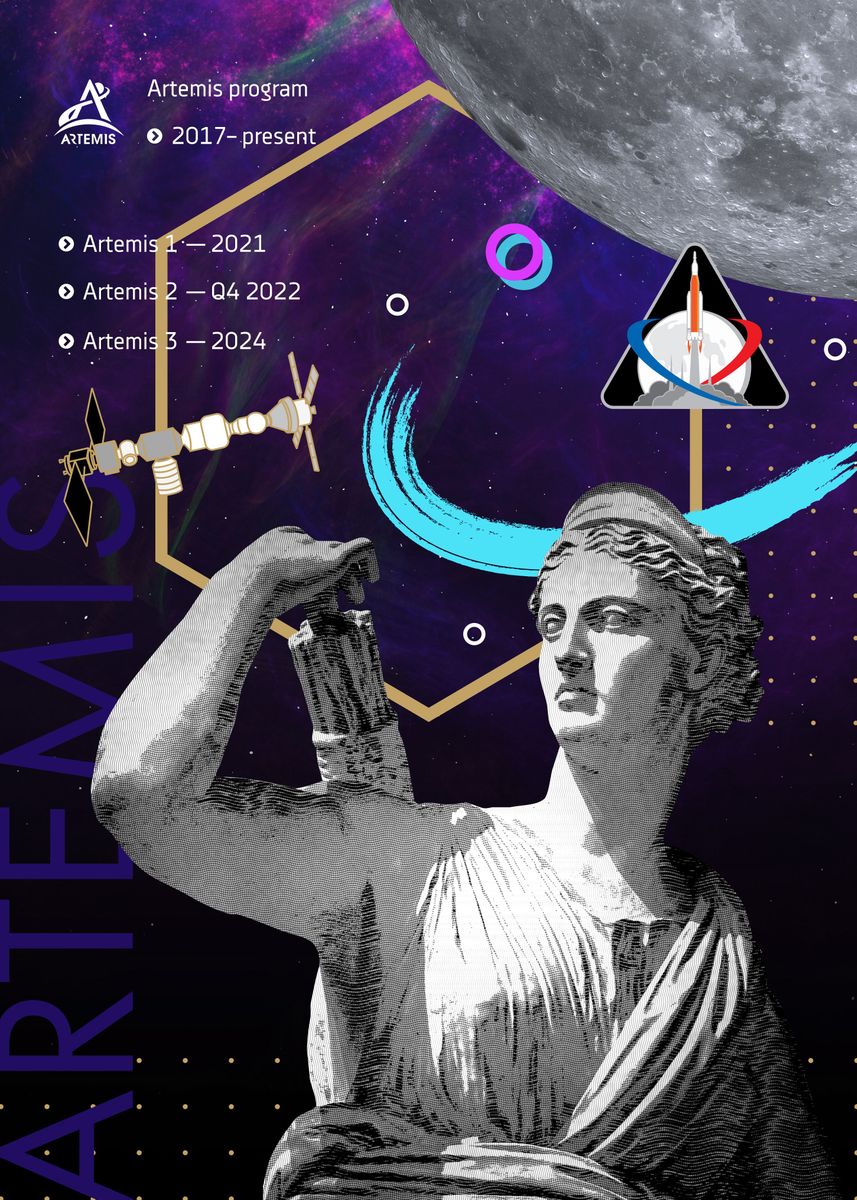'NASA Artemis program' Poster, picture, metal print, paint by Synthwave ...