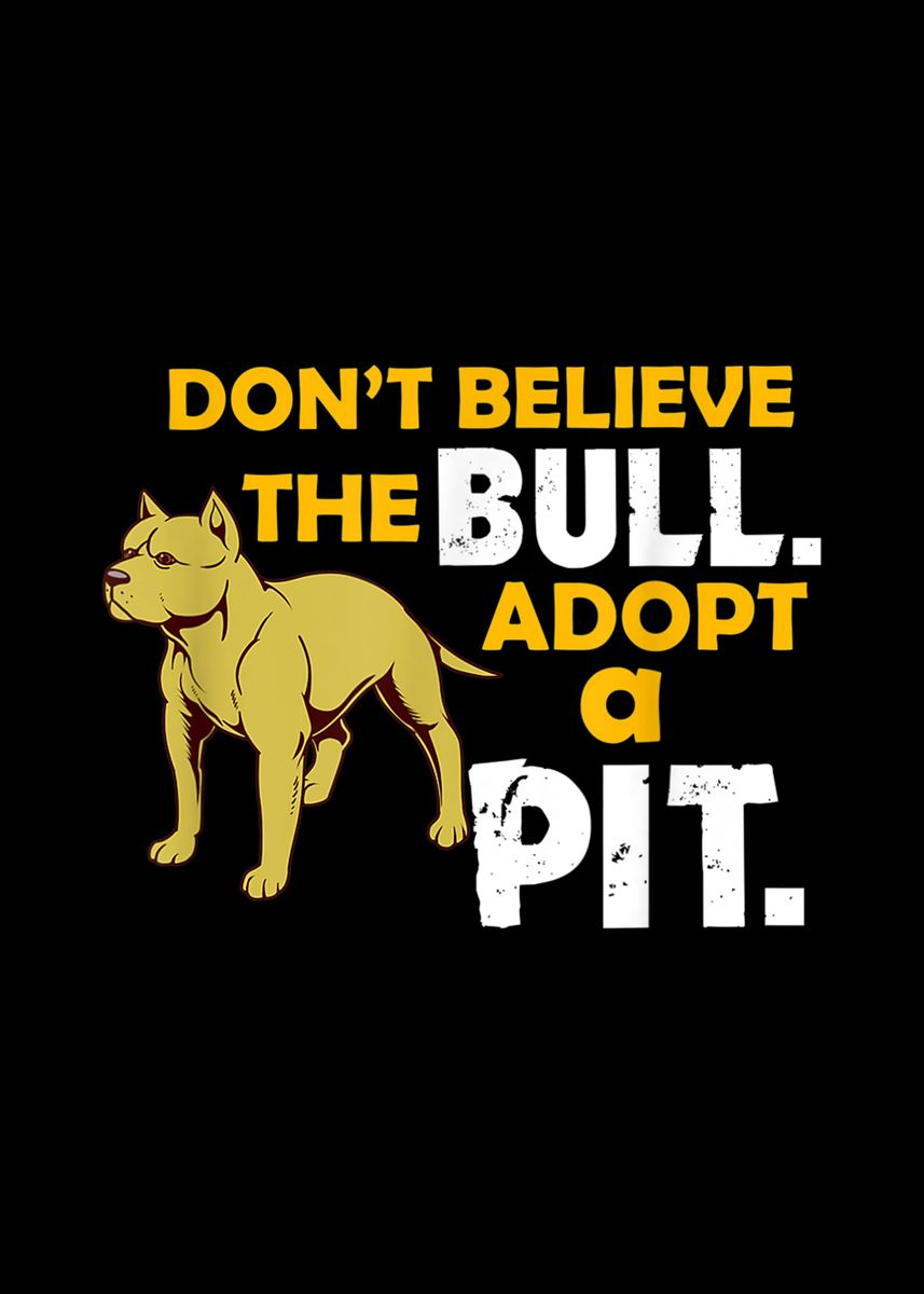 'Pitbull' Poster, picture, metal print, paint by Layla | Displate