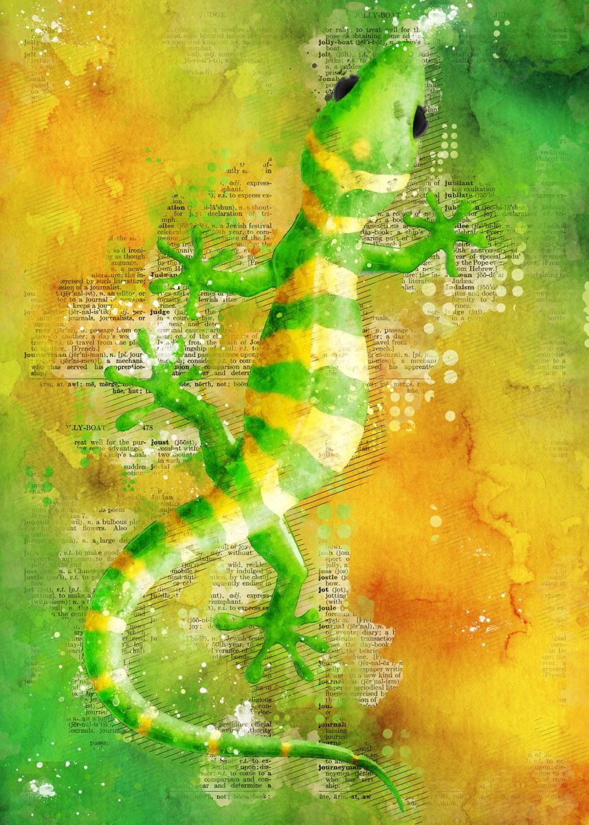 'Lizard' Poster, picture, metal print, paint by Posterlicious | Displate