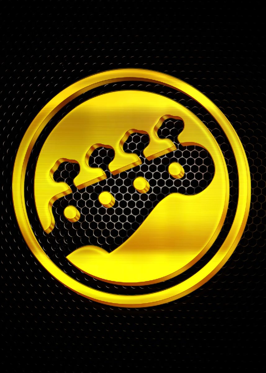 'Bass Icon Golden 3D' Poster, picture, metal print, paint by Lost Boys ...