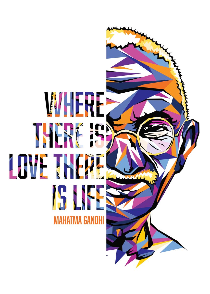 'Gandhi at Peace LOTF' Poster by NeoD | Displate