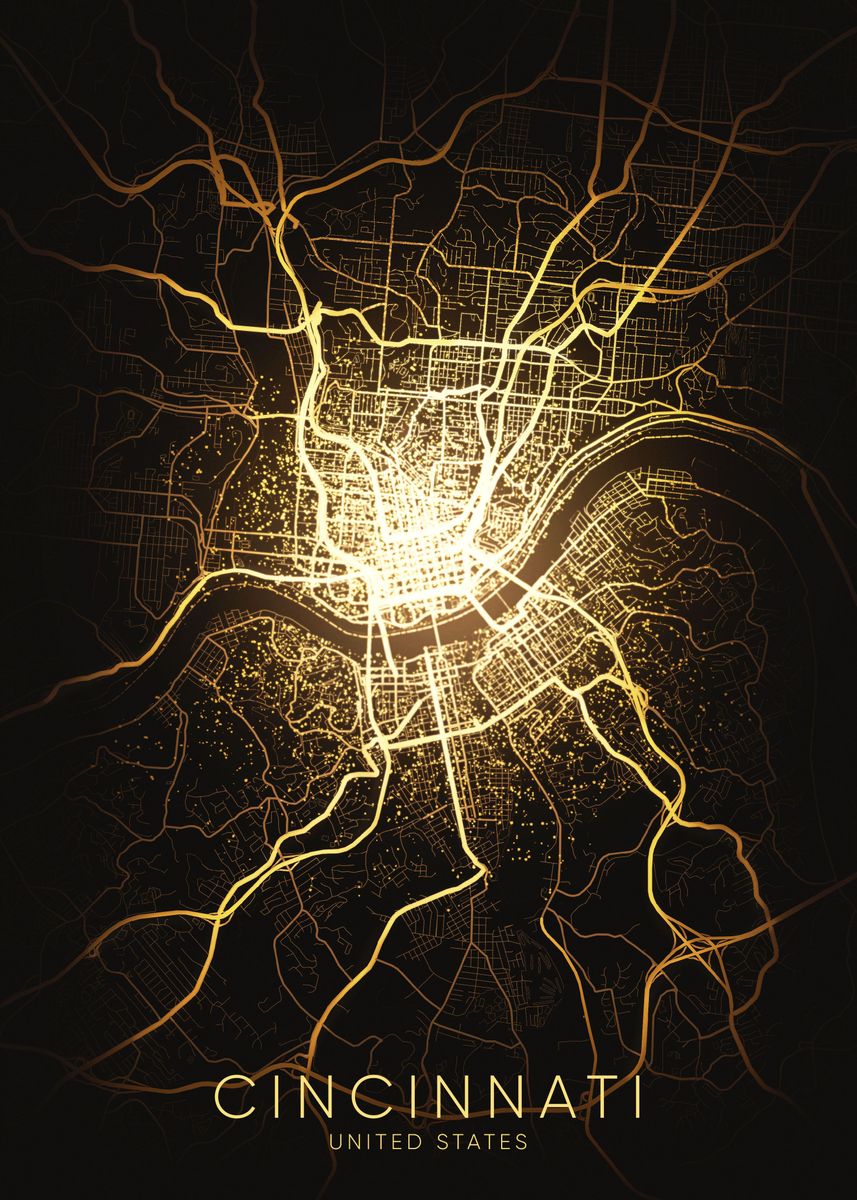 'cincinnati Ohio' Poster by SplashDesign | Displate