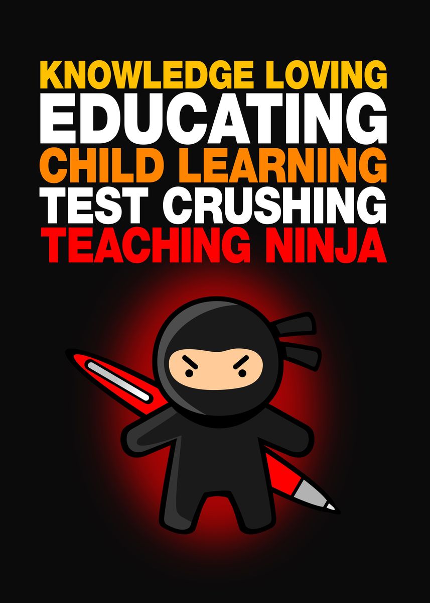 'Teaching Ninja' Poster, picture, metal print, paint by RetroStuff ...