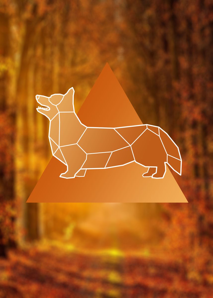'Geometric Corgi' Poster, picture, metal print, paint by Pontus ...