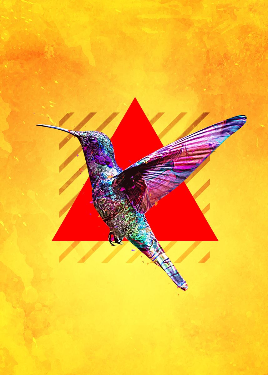 'Hummingbird' Poster, picture, metal print, paint by Ford Nagrav | Displate