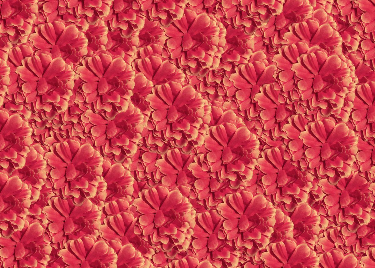 'Red Peony Pattern' Poster by wagnerps | Displate