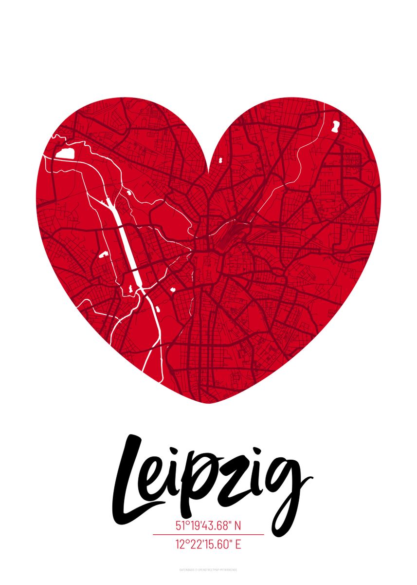 'Leipzig City Map Design' Poster by ViaMapia | Displate