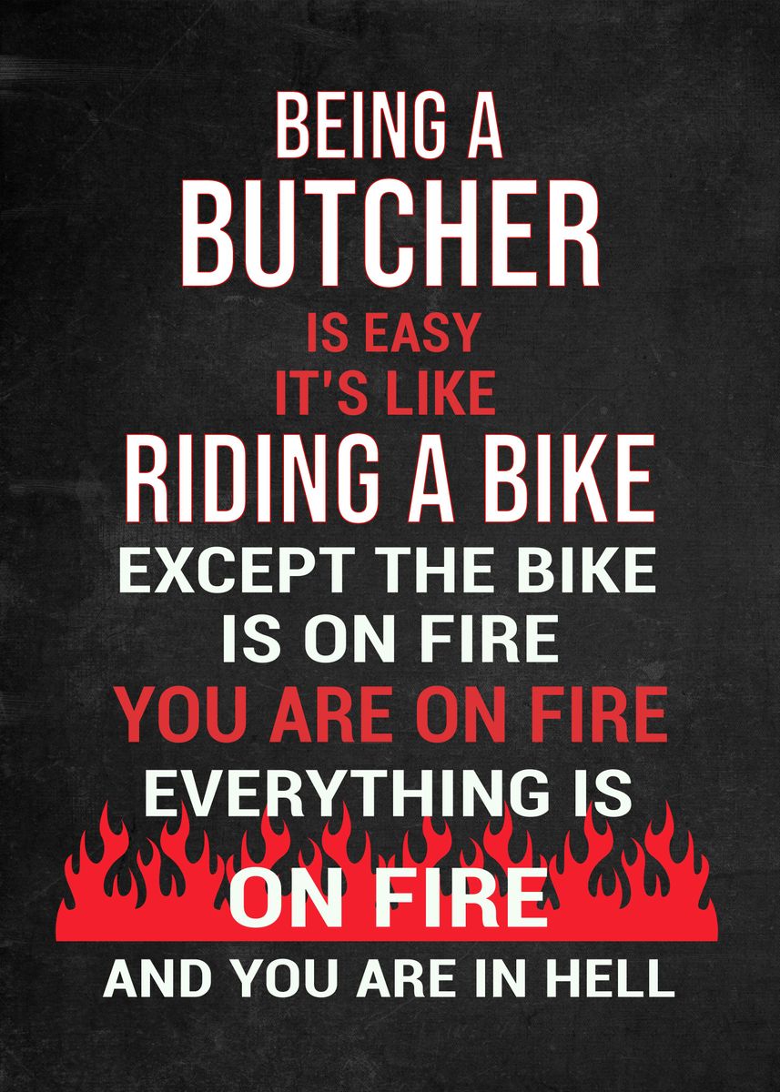 'Butcher Funny Gift' Poster, picture, metal print, paint by PosterWorld ...