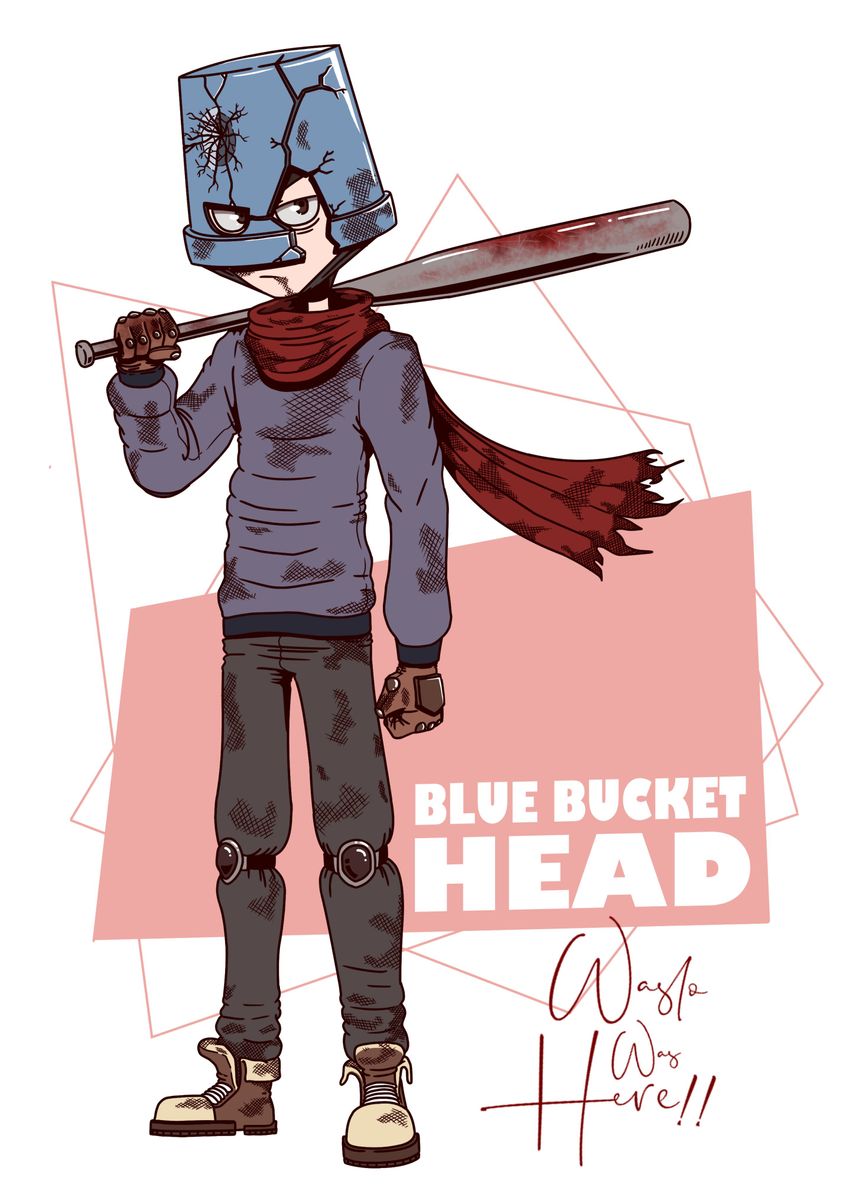 'Blue Bucket Head' Poster, picture, metal print, paint by Ozymandias ...