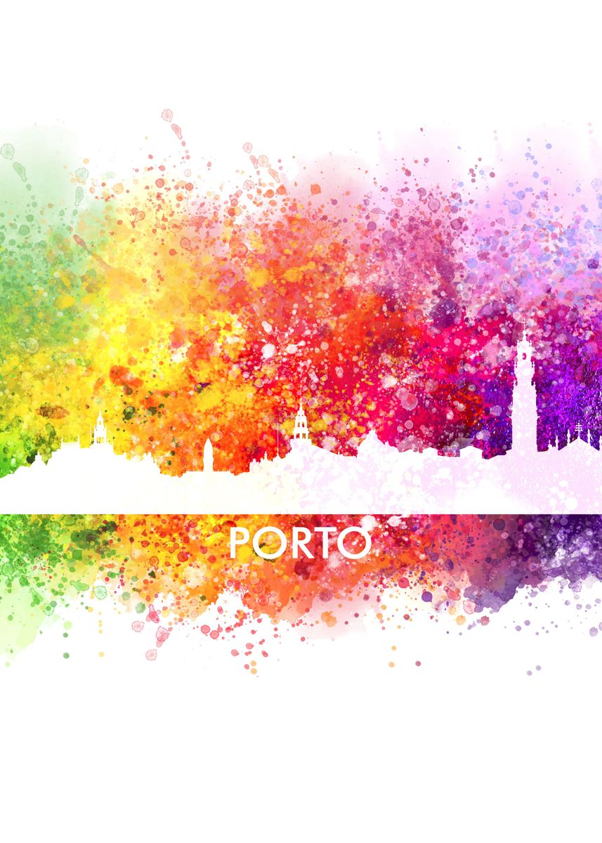 'porto color cityscape' Poster, picture, metal print, paint by Project ...