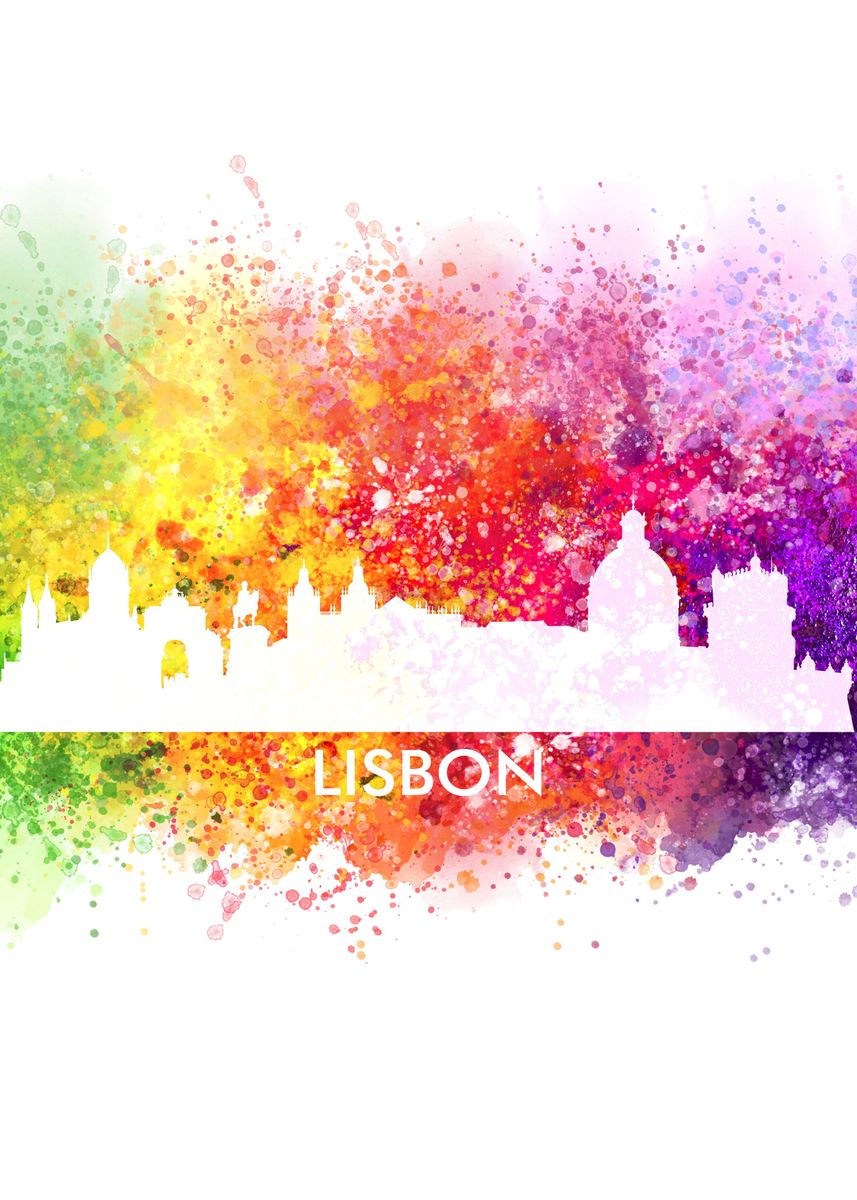'lisbon color cityscape' Poster, picture, metal print, paint by Project ...