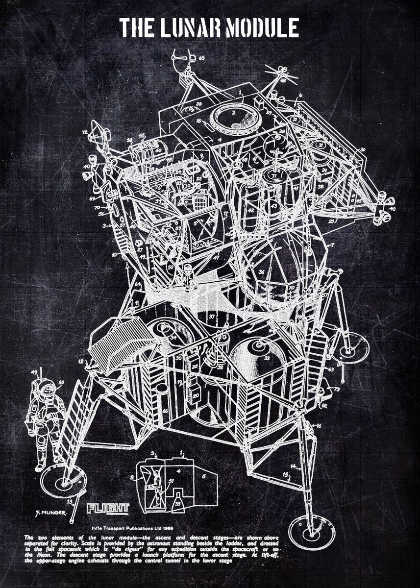 'the lunar module' Poster, picture, metal print, paint by MAXART DESIGN ...