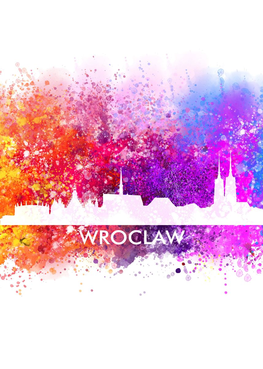 'wroclaw color cityscape' Poster, picture, metal print, paint by ...