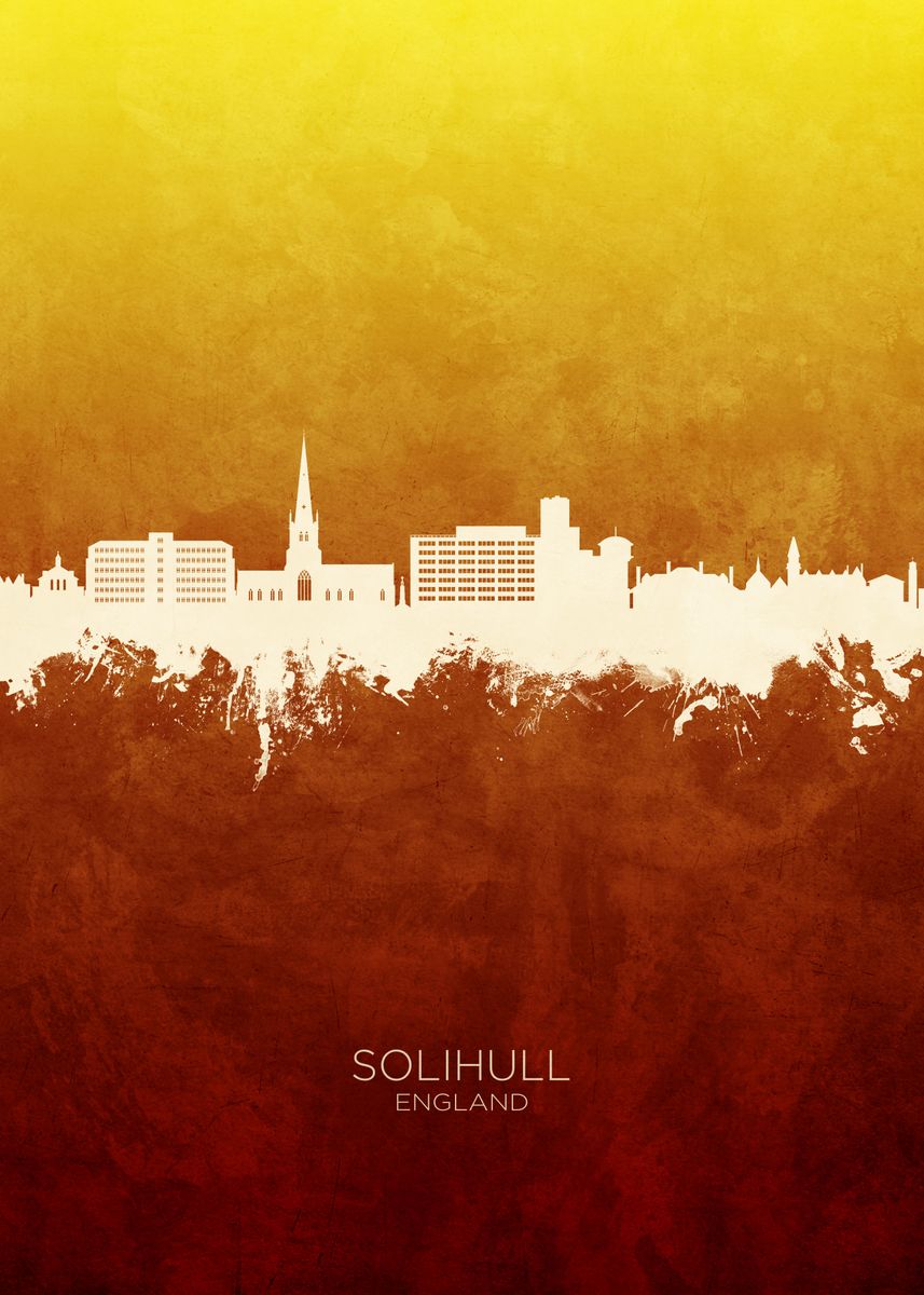 'Solihull Skyline England' Poster, picture, metal print, paint by ...