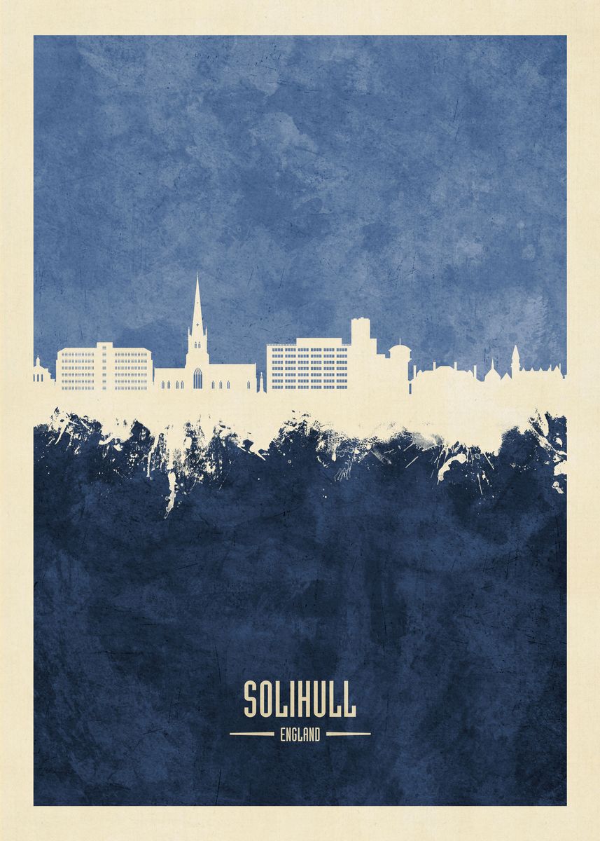 'Solihull Skyline England' Poster, picture, metal print, paint by ...
