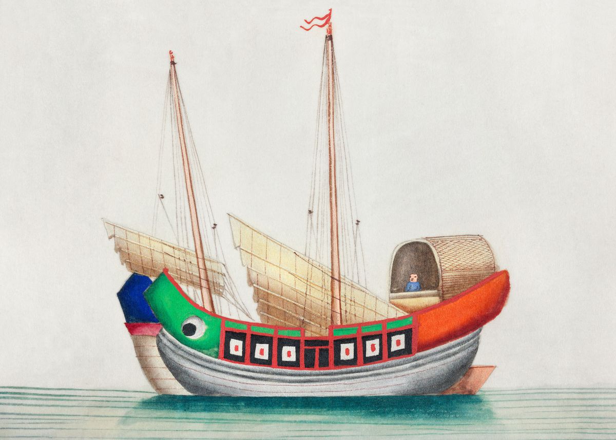 'ancient Chinese ship' Poster by tony4urban | Displate
