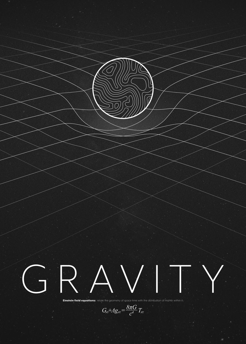 'Gravity' Poster, picture, metal print, paint by Drawn In Stars | Displate