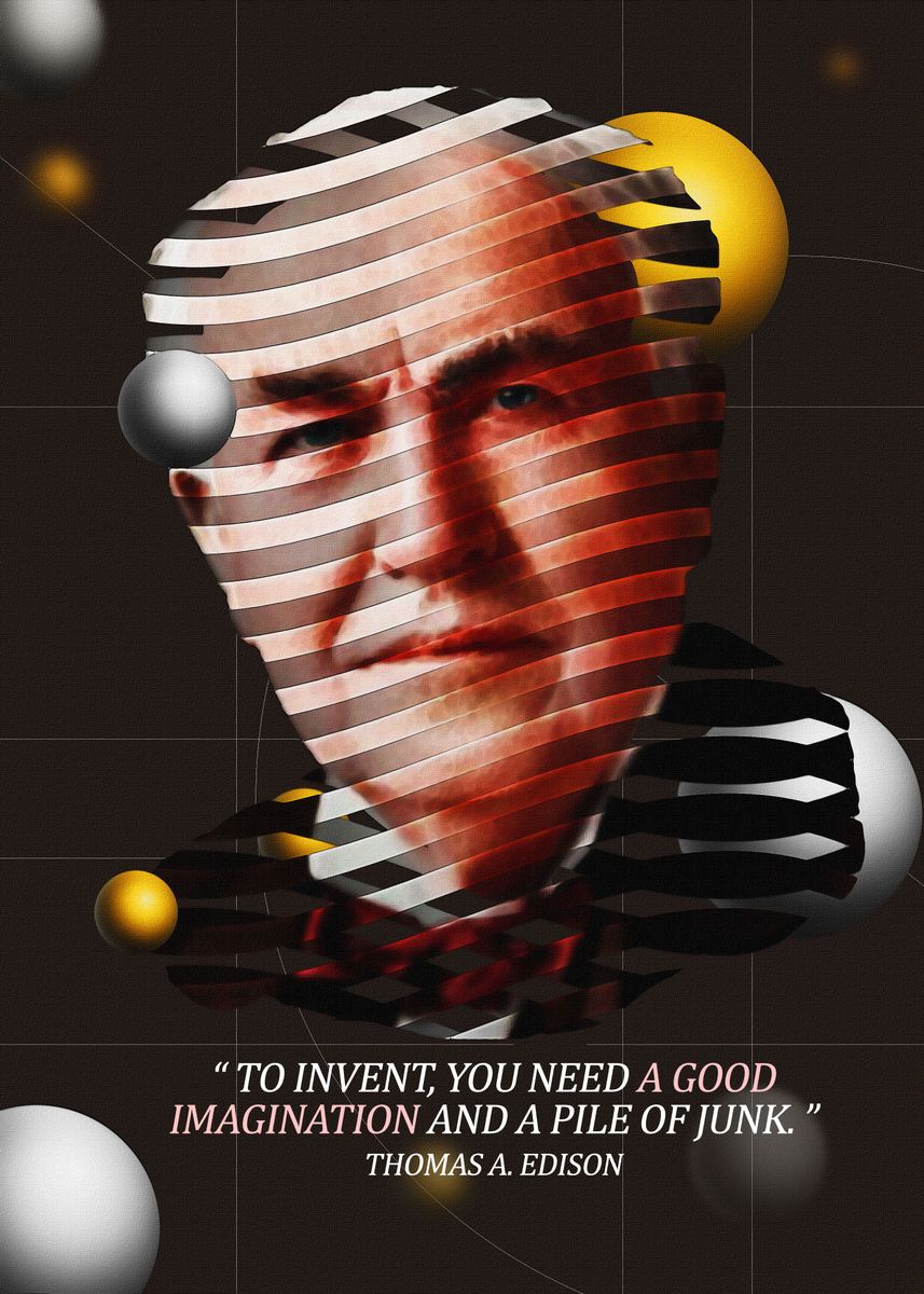'Thomas Edison' Poster, picture, metal print, paint by The Poster ...