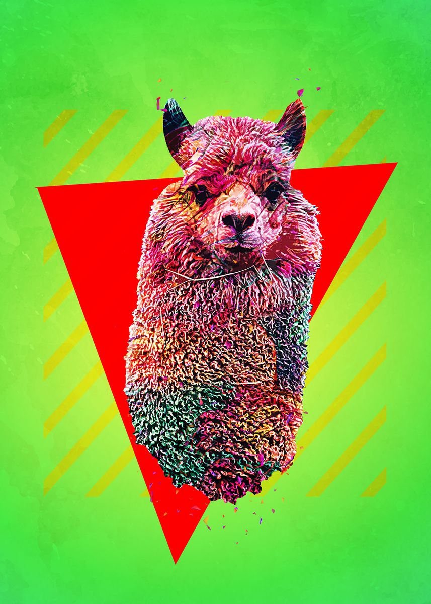 'Alpaca' Poster, picture, metal print, paint by Ford Nagrav | Displate