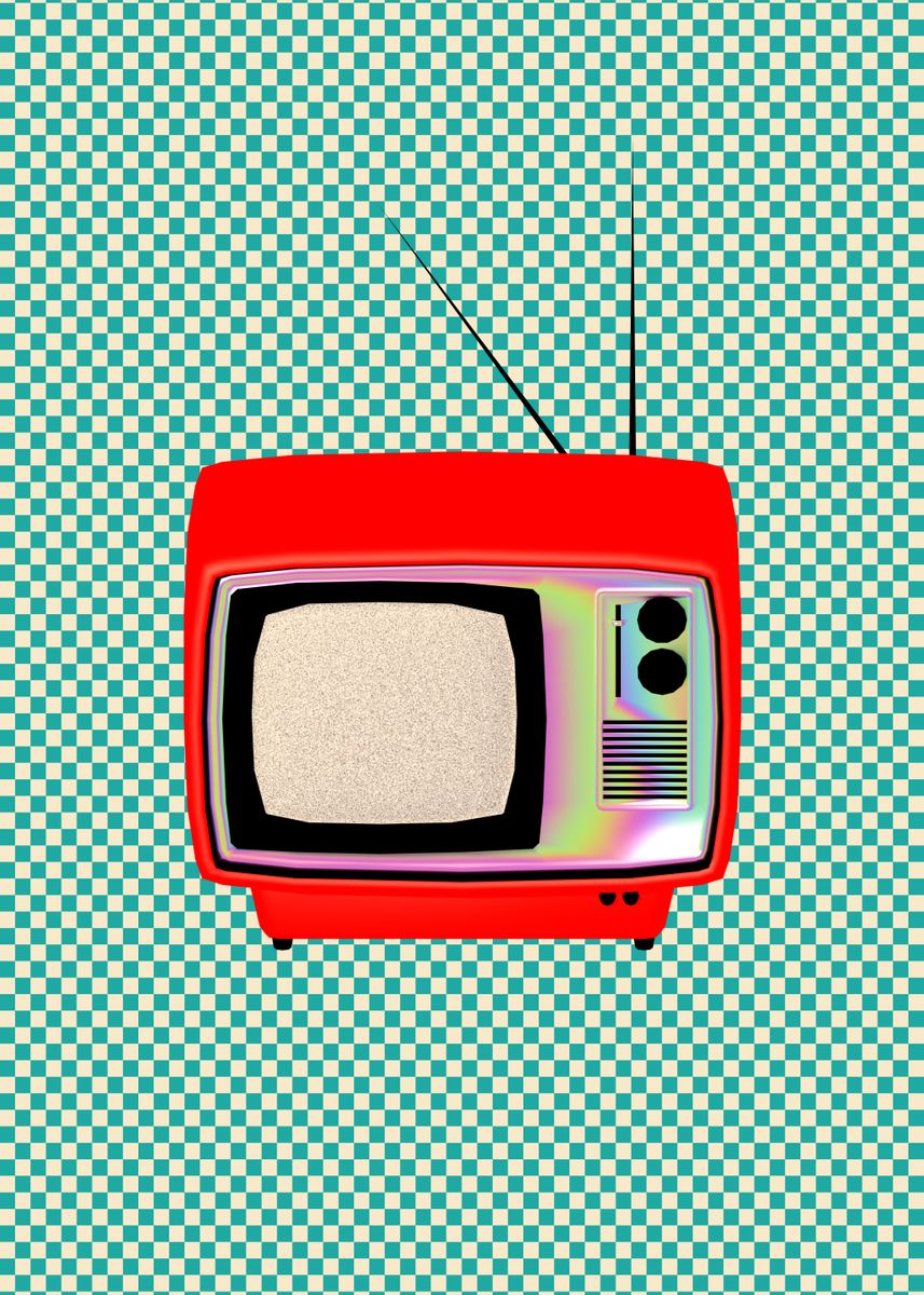 'Retro TV' Poster, picture, metal print, paint by CosmicVault | Displate