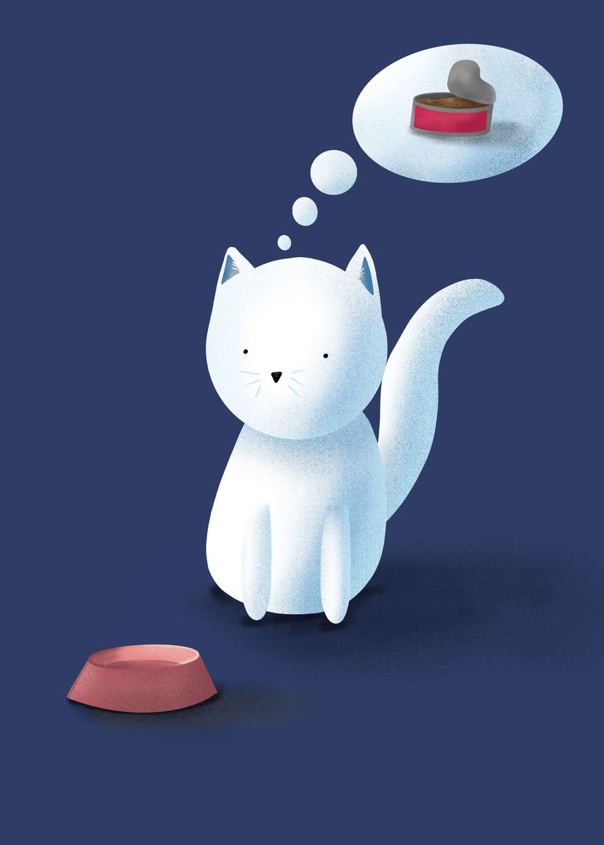 'Hungry Kitty' Poster, picture, metal print, paint by Chrystal ...