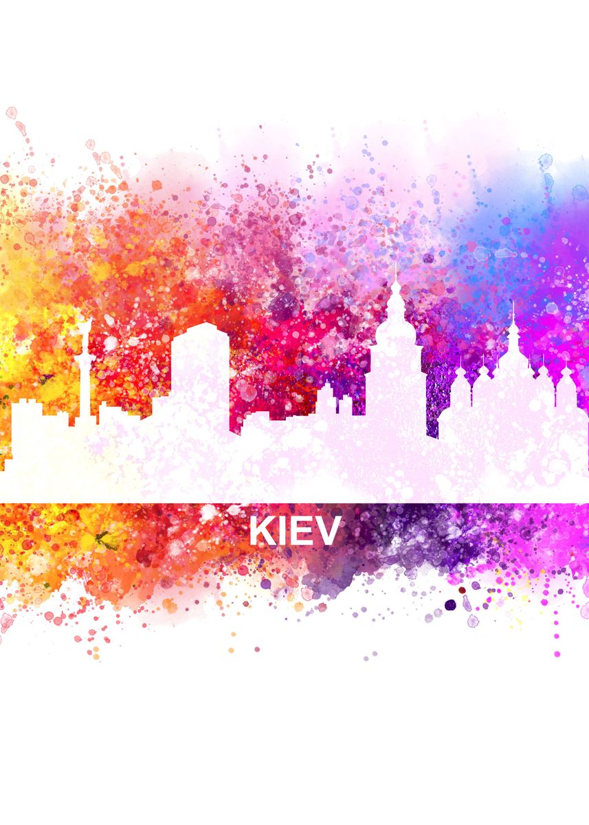 'kiev color cityscape' Poster, picture, metal print, paint by Project X ...