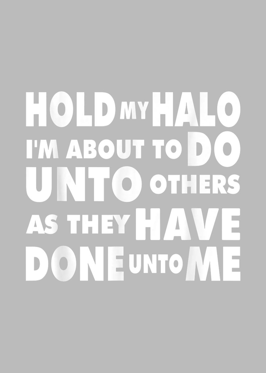 'Halo text' Poster, picture, metal print, paint by Scarlet | Displate