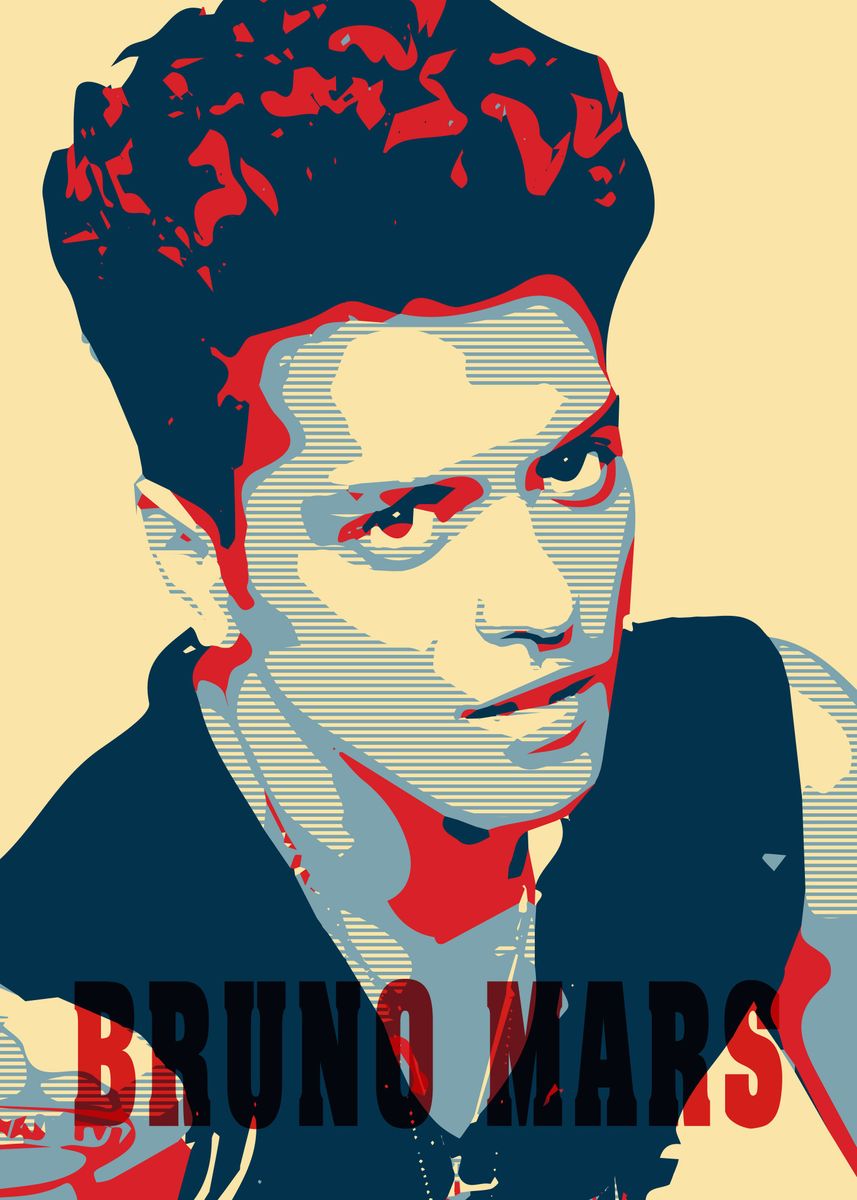 'Bruno Mars' Poster, picture, metal print, paint by Yanz Studio | Displate