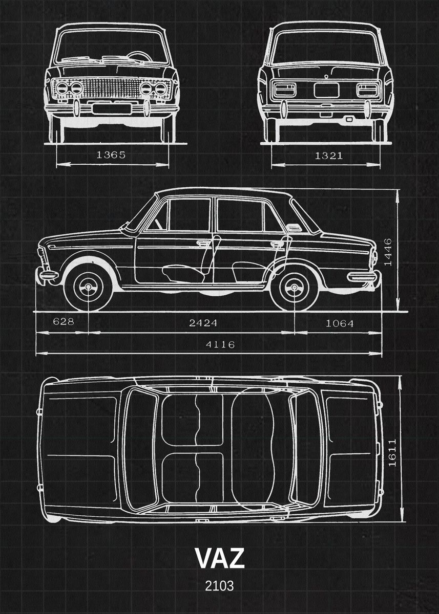 'VAZ 2103' Poster, picture, metal print, paint by DAVID CARL PLATES ...