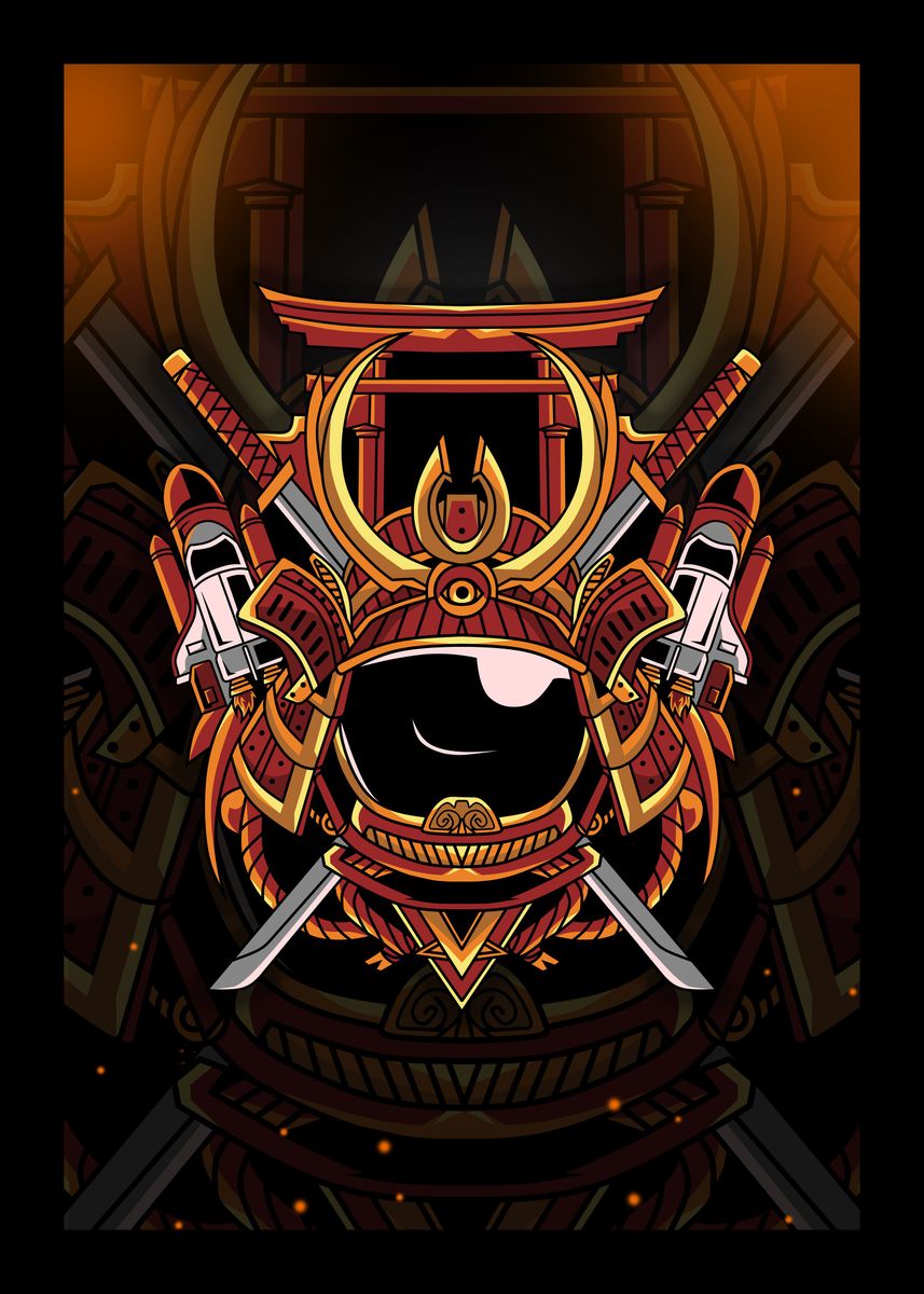 'astro combine samurai' Poster, picture, metal print, paint by Moch ...